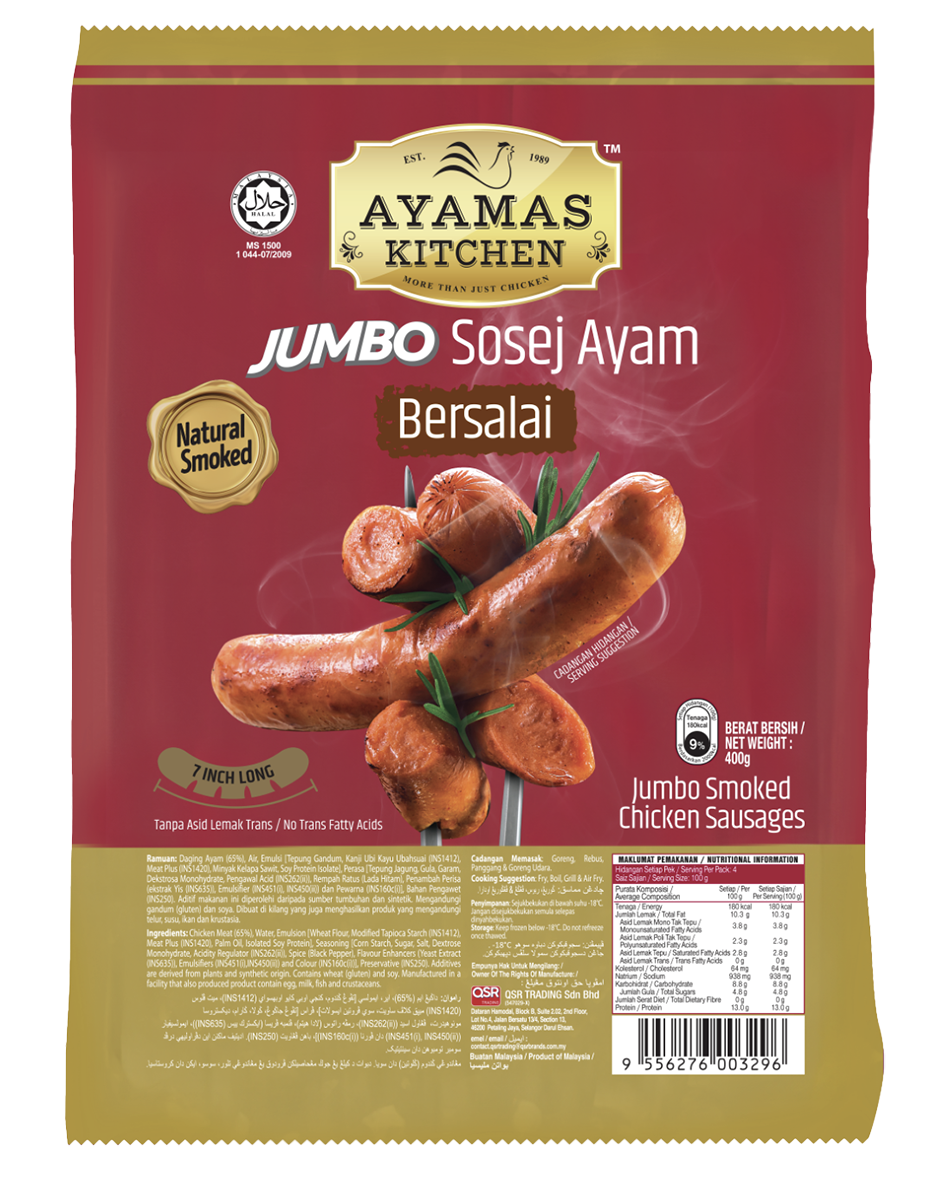 AYAMAS KITCHEN JUMBO SMOKED SAUSAGE 400G – Village Grocer - Southkey